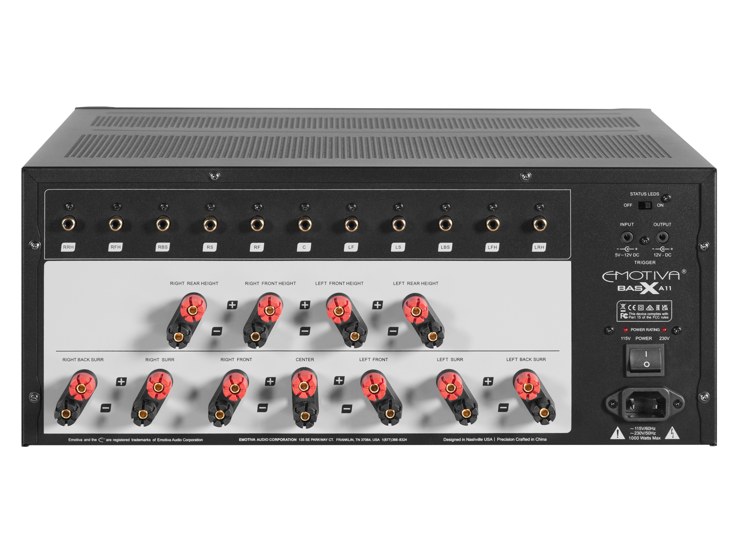 BasX A11 Eleven-Channel Power Amplifier – Emotiva Audio Corporation