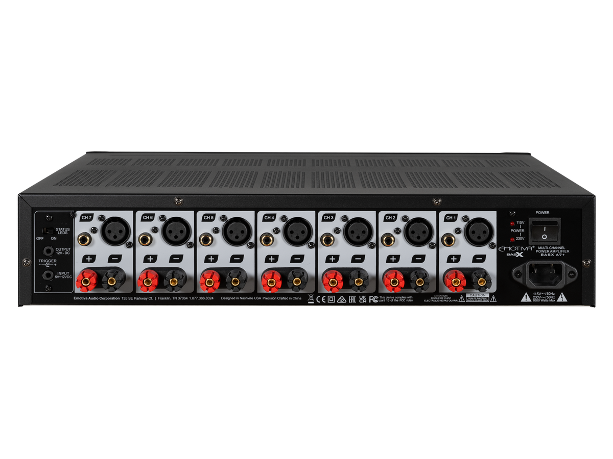 BasX A7+ 7-Channel Power Amplifier | Emotiva – Emotiva Audio Corporation