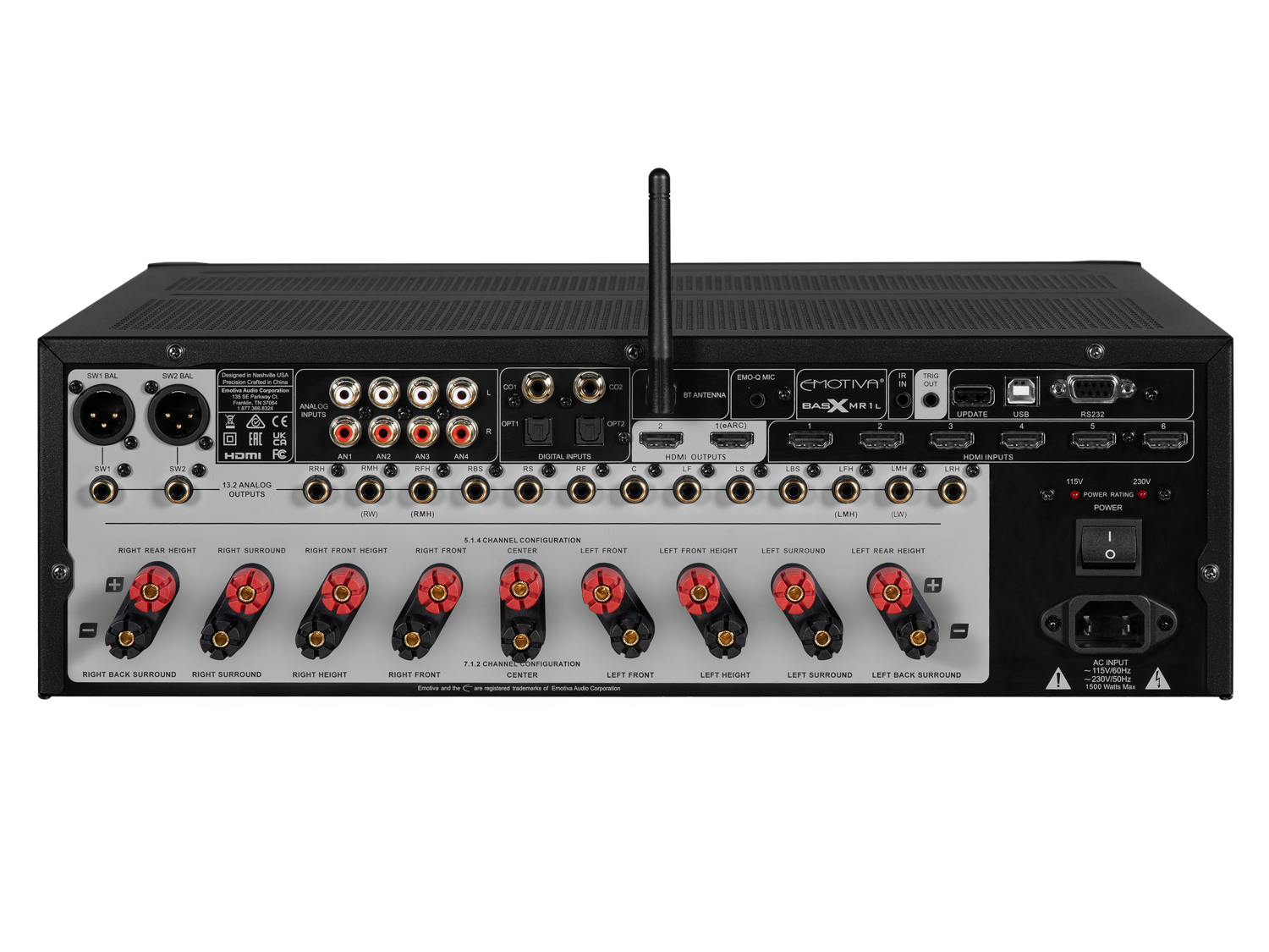 BasX MR1L 9.2 Channel Dolby Atmos® & DTS:X™ Cinema Receiver : Emotiva – Emotiva Audio Corporation