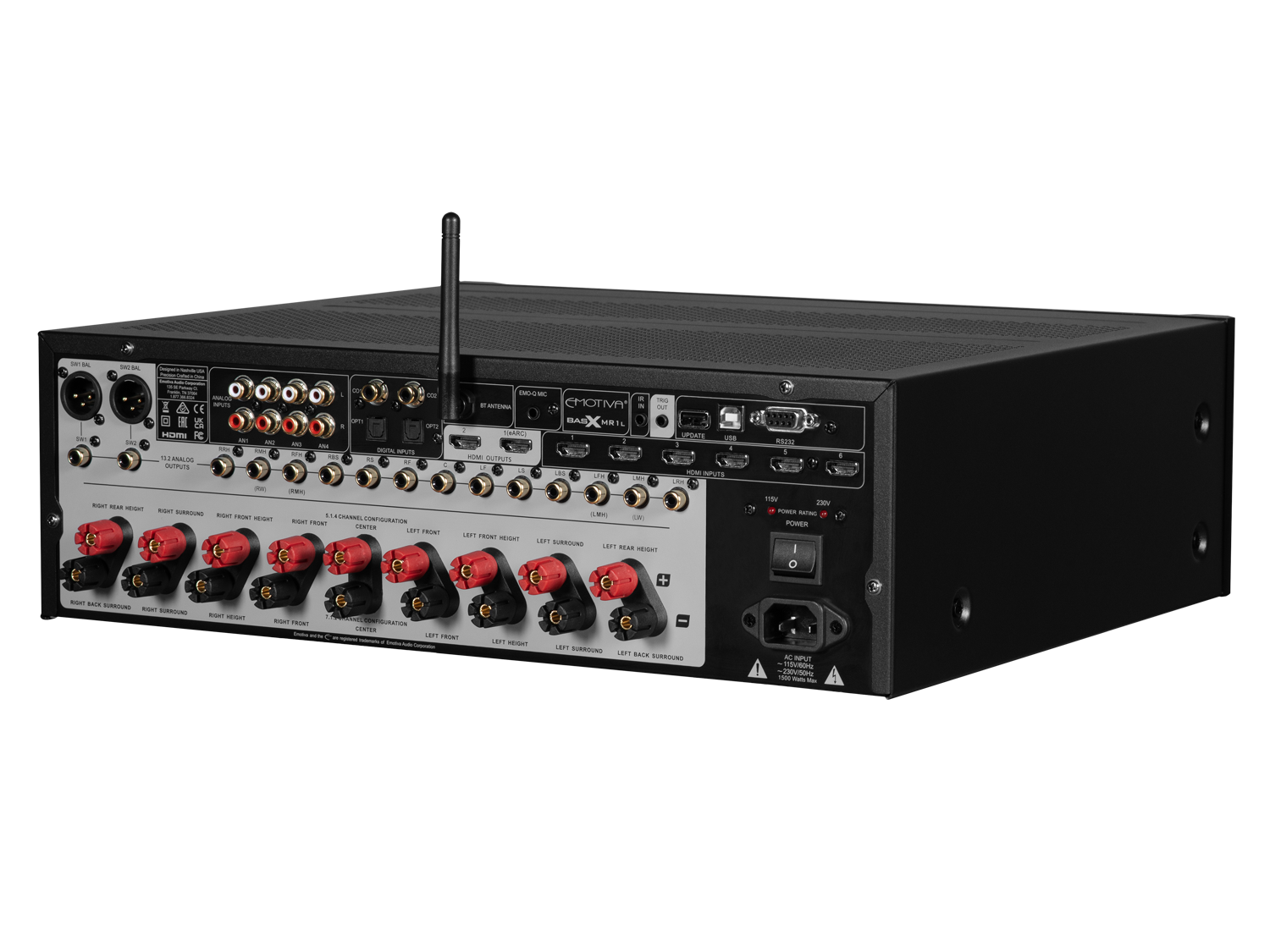 BasX MR1L 9.2 Channel Dolby Atmos® & DTS:X™ Cinema Receiver : Emotiva ...