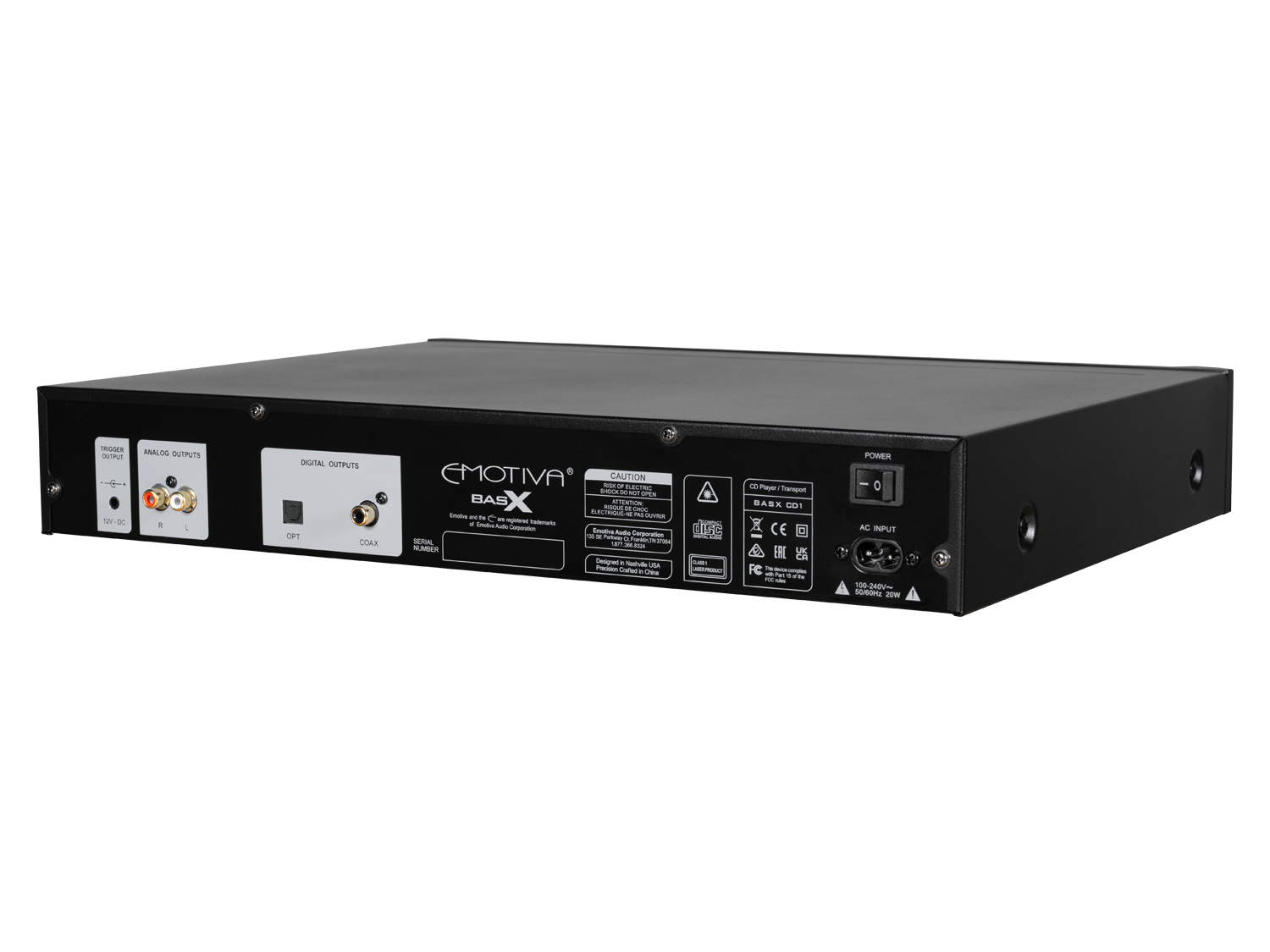BasX CD1 CD Player & Transport – Emotiva Audio Corporation