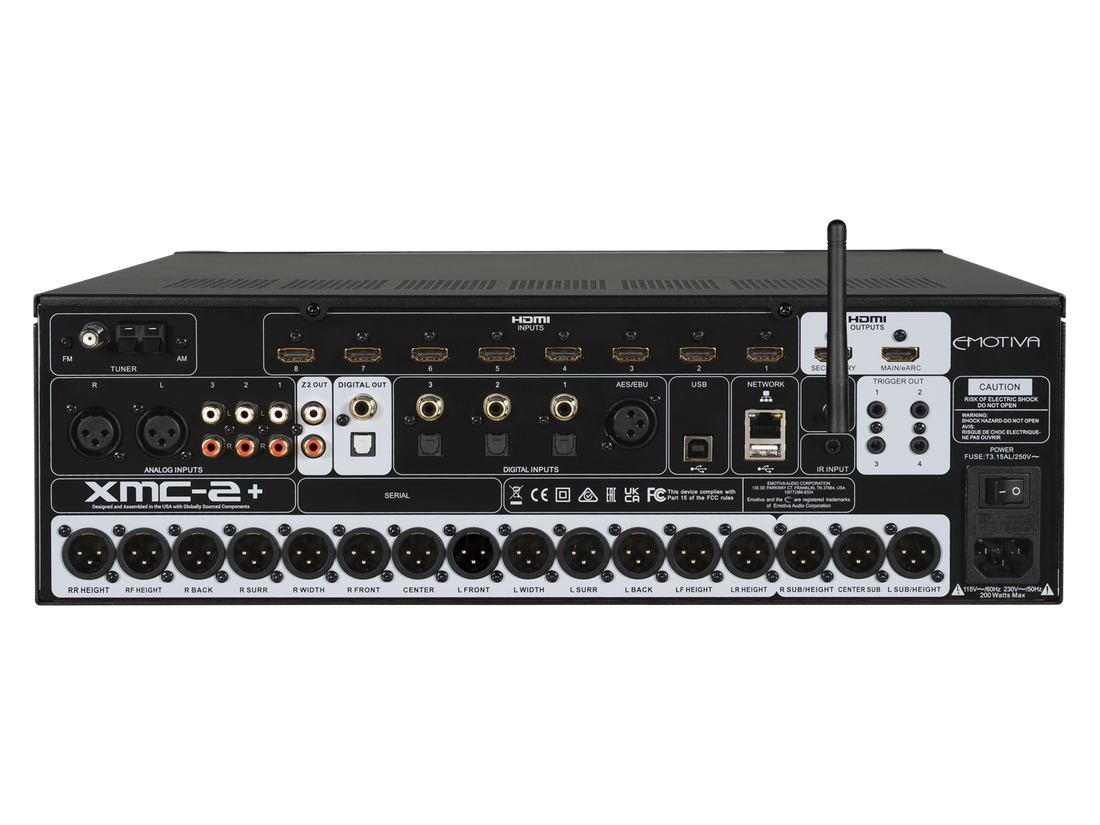 NEW | XMC-2+ 16-channel Dolby Atmos and DTS:X Preamp Processor – Emotiva Audio Corporation