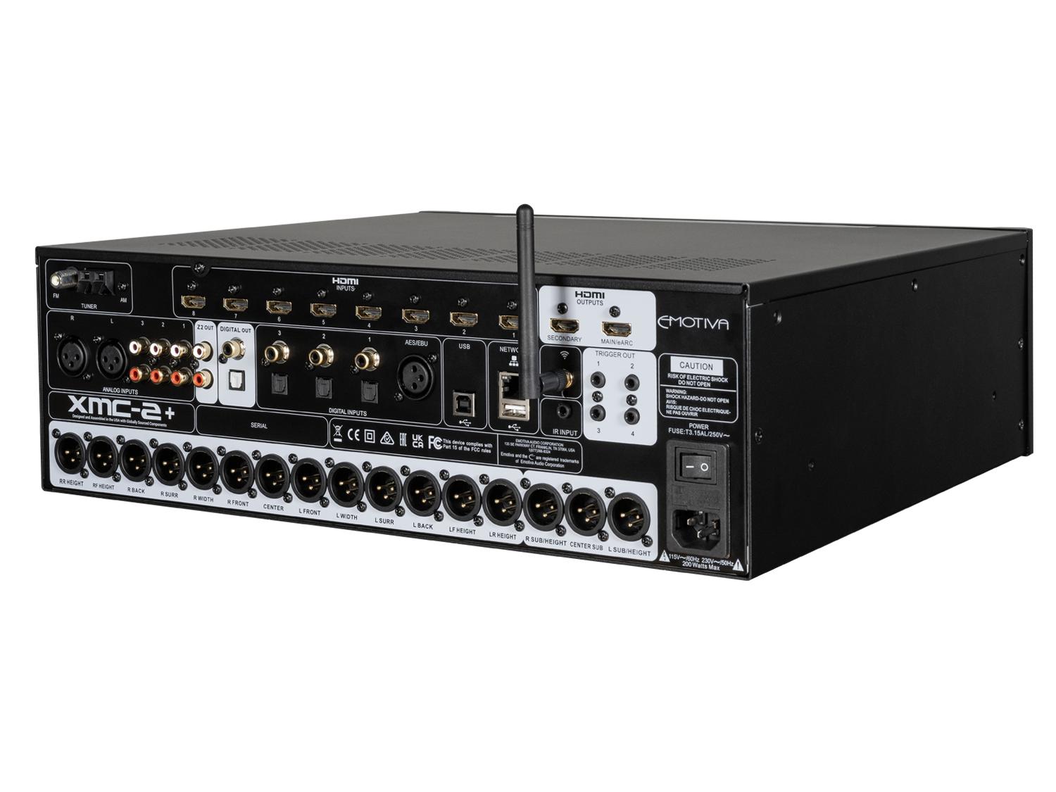 NEW | XMC-2+ 16-channel Dolby Atmos and DTS:X Preamp Processor – Emotiva Audio Corporation