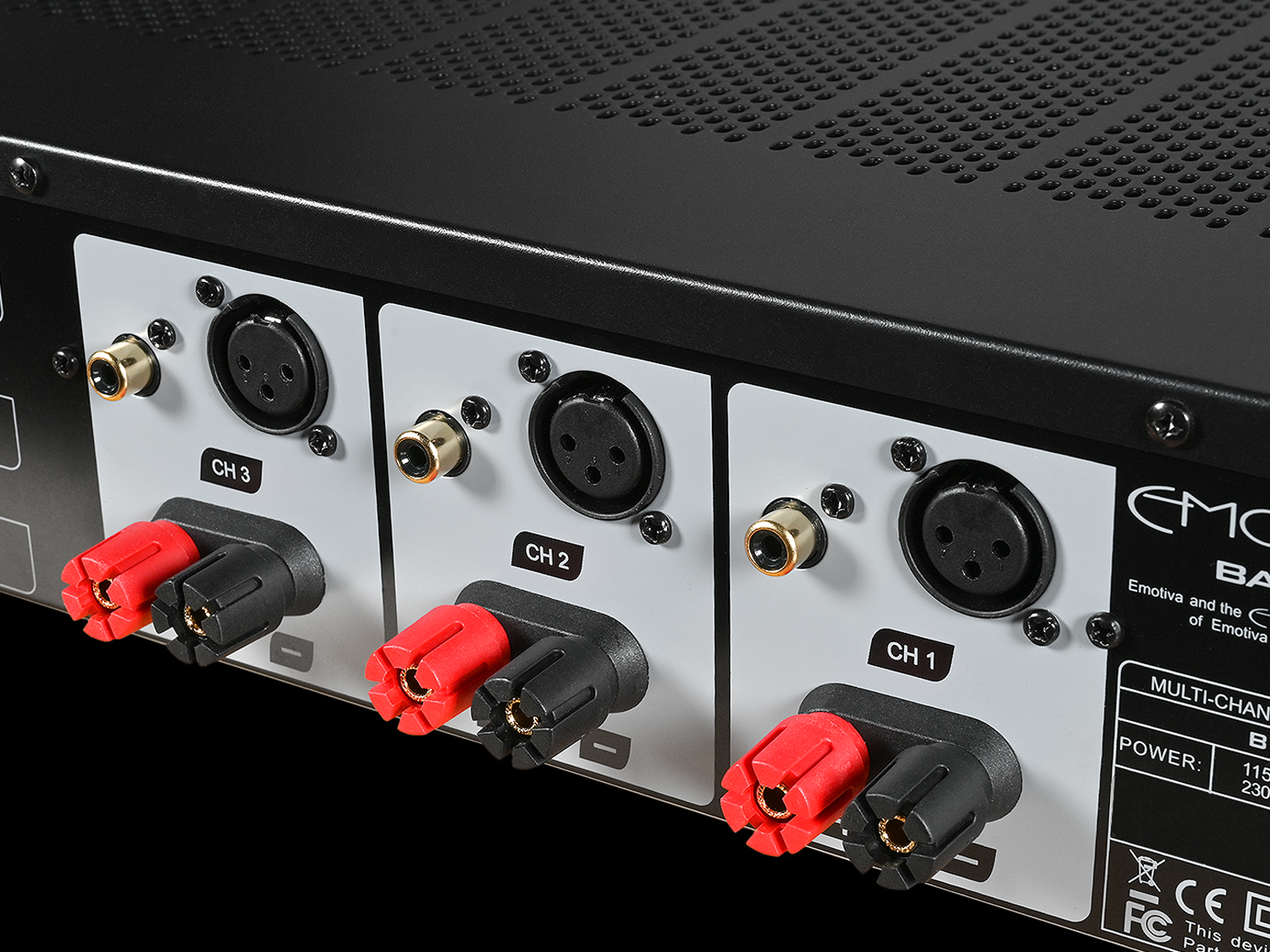BasX A3+ Three-Channel Power Amplifier : Surround Sound : Emotiva ...