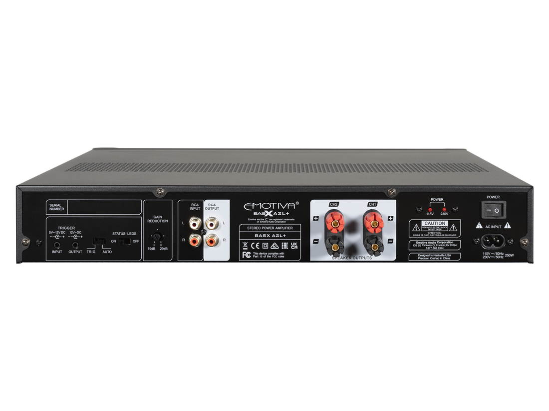 BasX A2L+ Stereo Amplifier – Emotiva Audio Corporation