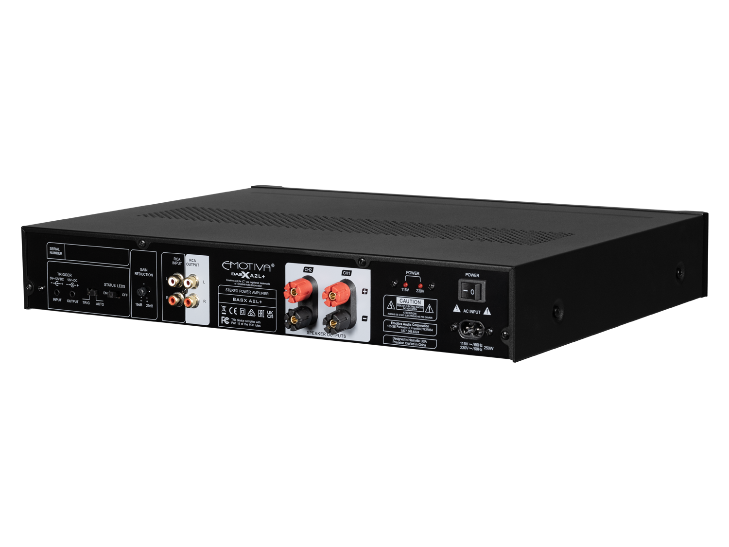 BasX A2L+ Stereo Amplifier – Emotiva Audio Corporation