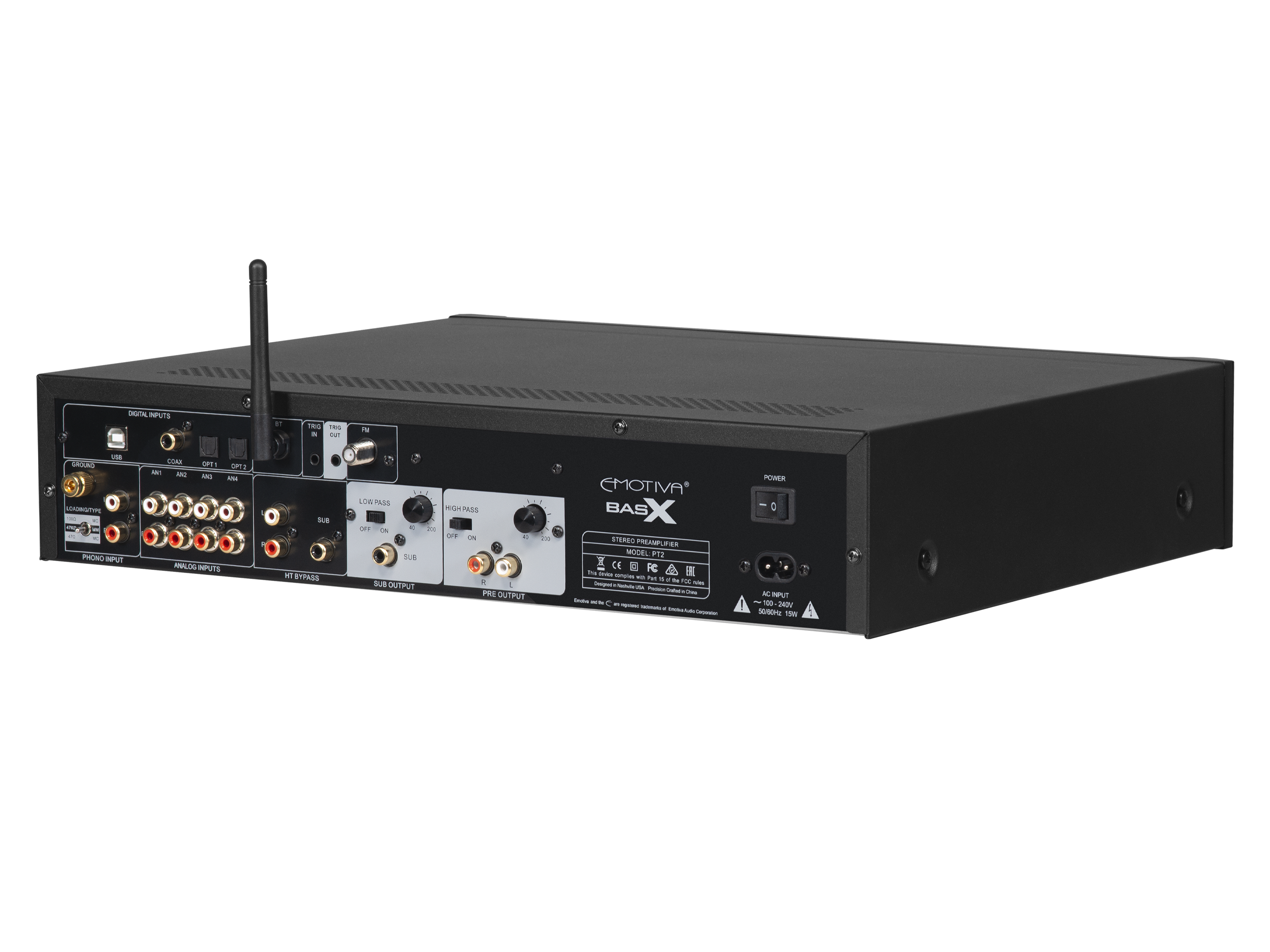 BasX PT2 Stereo Preamp/DAC/Tuner – Emotiva Audio Corporation