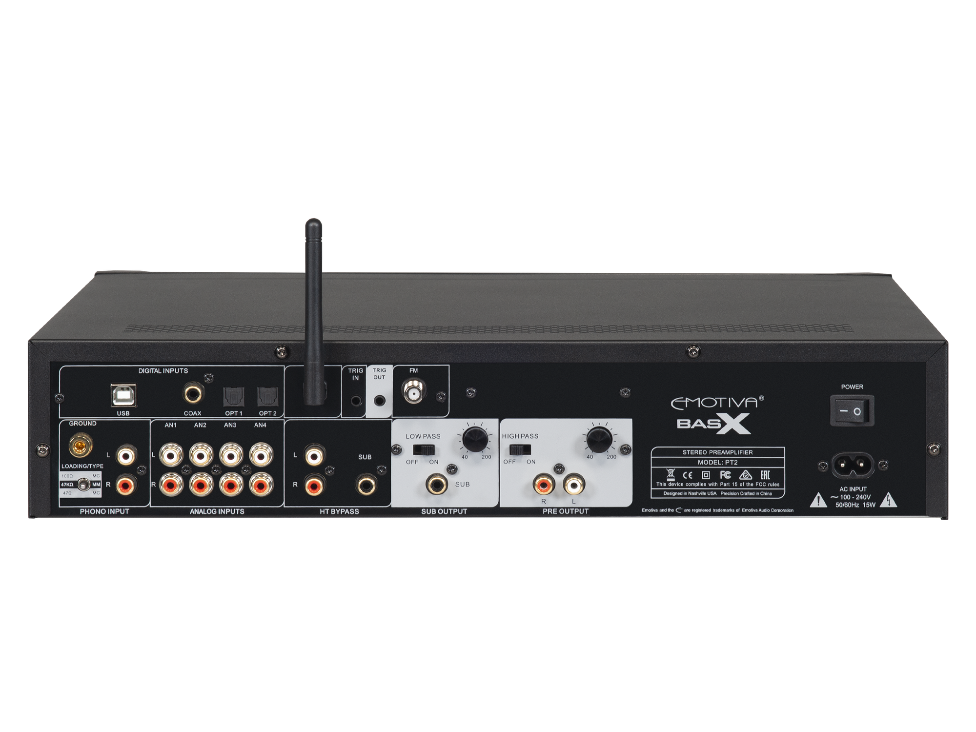 BasX PT2 Stereo Preamp/DAC/Tuner – Emotiva Audio Corporation