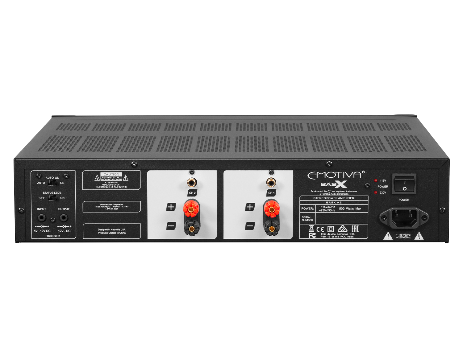 BasX A2 Stereo Amplifier : Surround Sound Amp : Emotiva#N#– Emotiva Audio Corporation